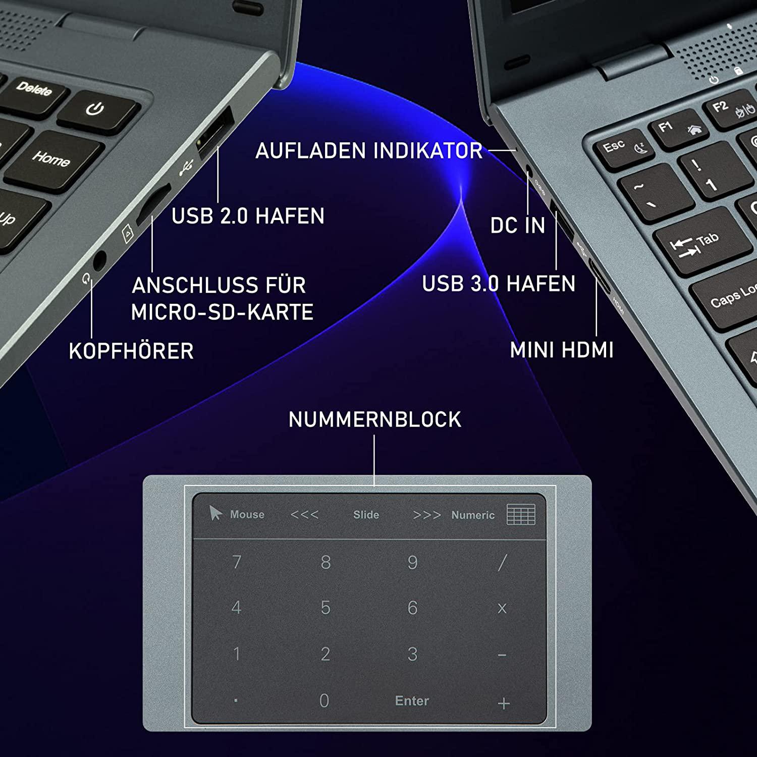 Azeyou 14", Windows 11, Intel Celeron N4020, 4 Go DDR4, 64 Go eMMC, Wi ...