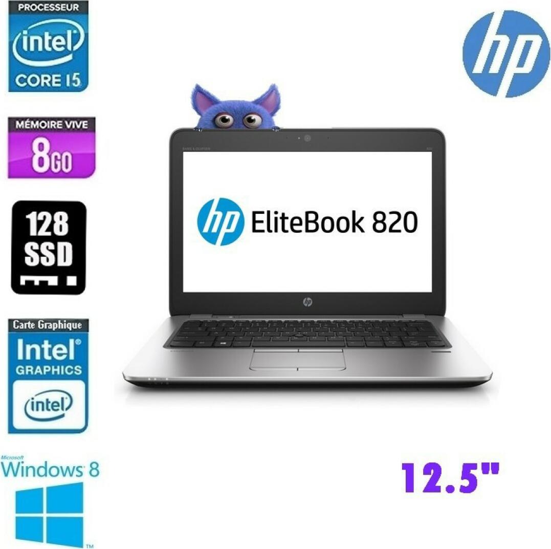 HP 820 G3 Core i5 RAM 8Go SSD 120Go Windows 10 Reconditionné - PC Portable